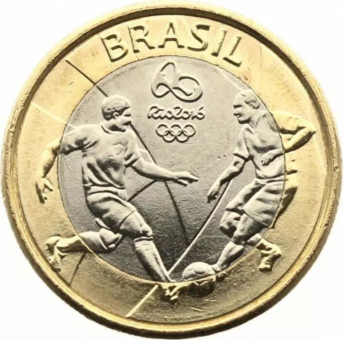 Pièce Brésil 1 Real Brésil 2015 - Jeux Olympique de 2016 - Football