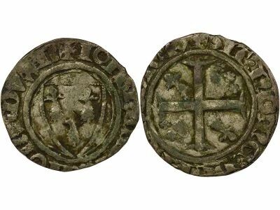Pièce Duché de Bretagne Jean IV - Guénar Argent - 1385 / 1417 n Nantes