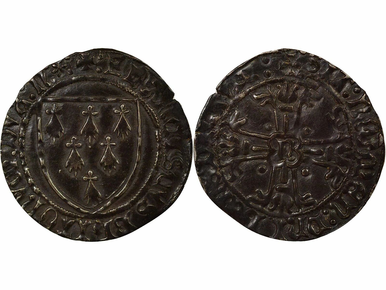 Coin Duchy of Brittany François II - Gros with Shield - 1474 / 1484 n ...