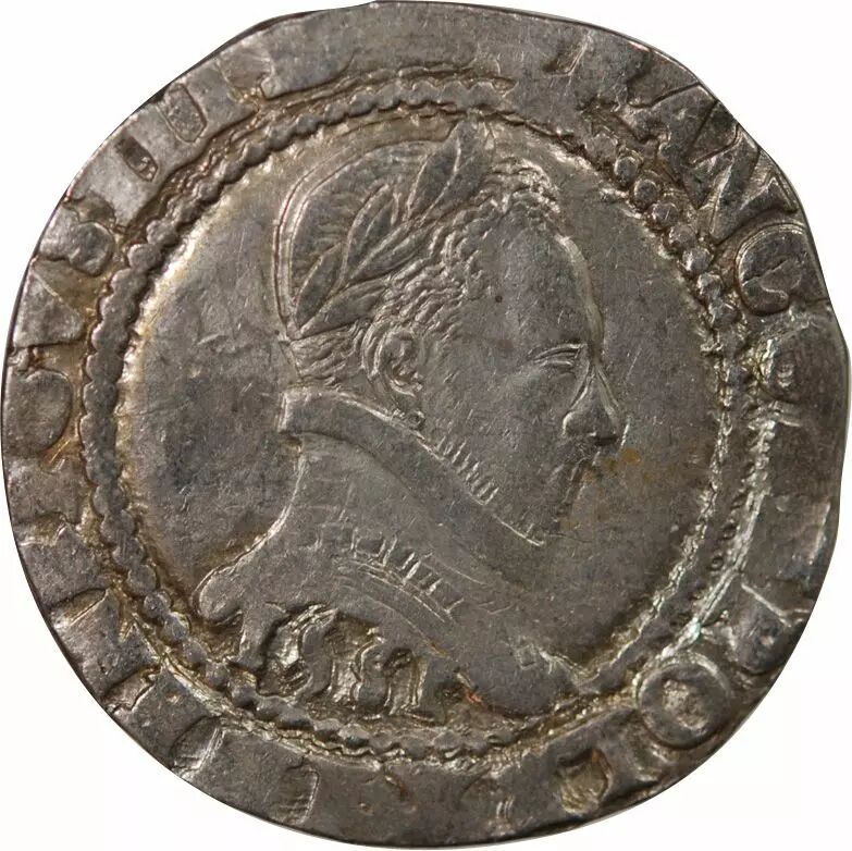 Coin France HENRI III - FRANC WITH FLAT COLLAR 1581 L BAYONNE