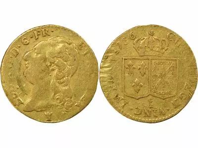 Coin France Louis XVI - Gold Louis, with Bare Head - 1786 I Limoges