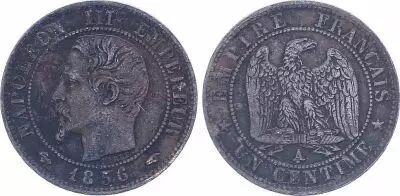 Coin France 1 Centime Napoleon III - 1856 A Paris