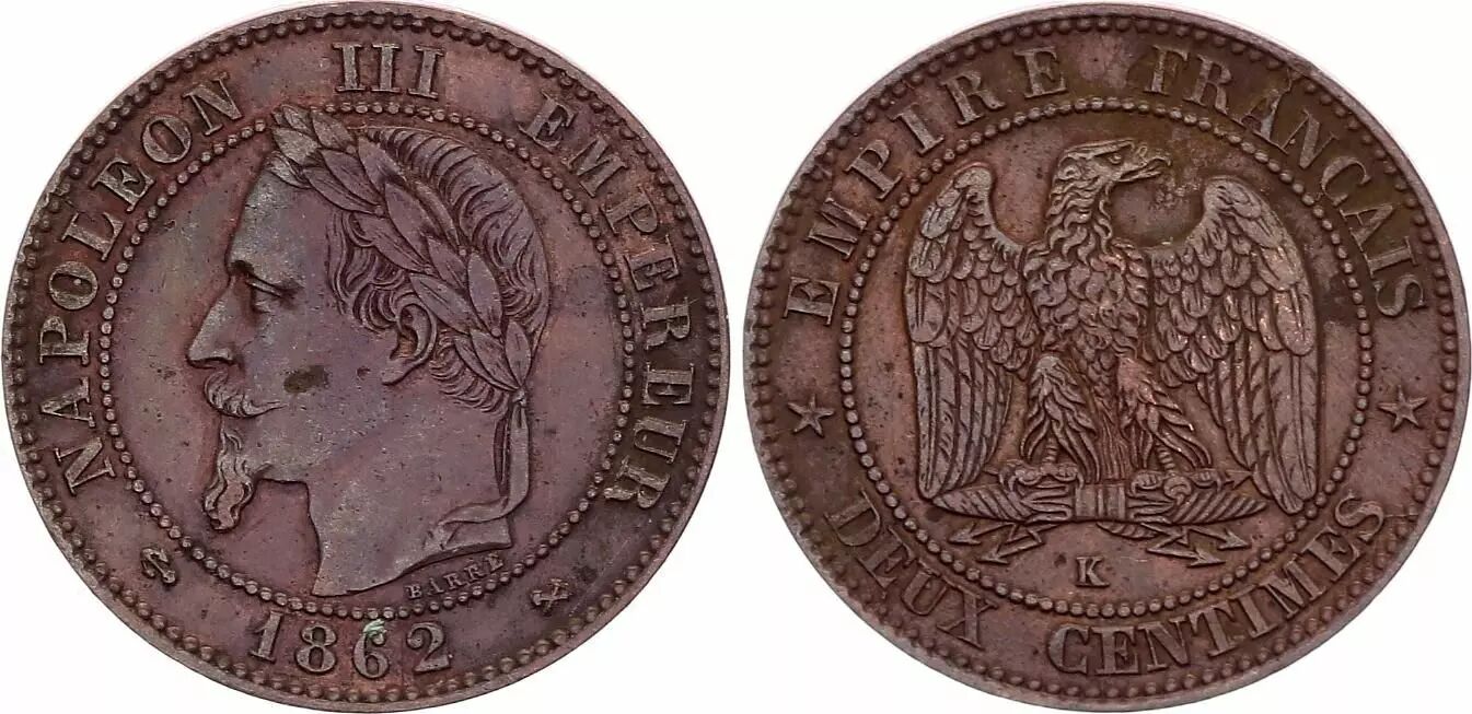 Coin France 10 Centimes Napoleon III - Laurel head - 1862K Bordeaux