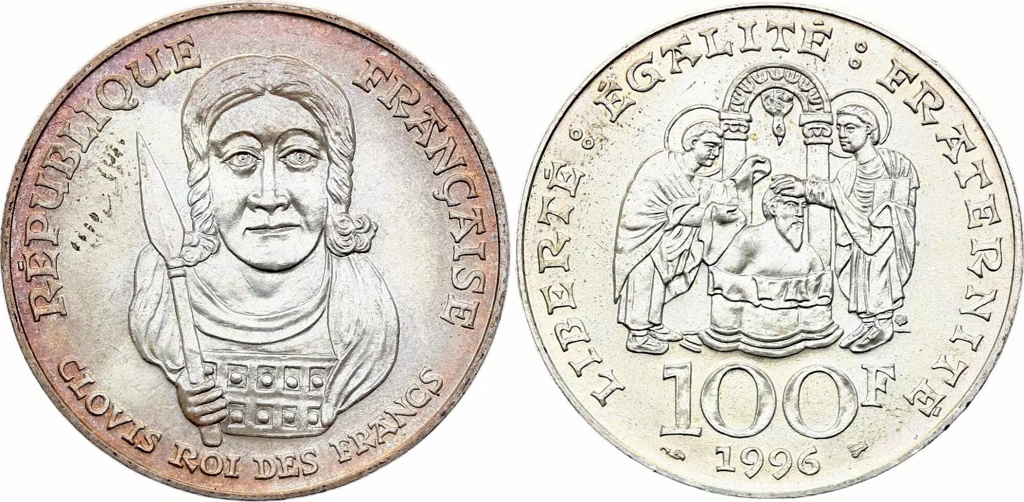 Coin France 100 Francs Clovis - 1996 Silver