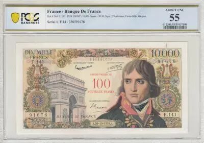 Billet France 100 NF sur 10000 Francs - Bonaparte - 30-10-1958 - Série ...