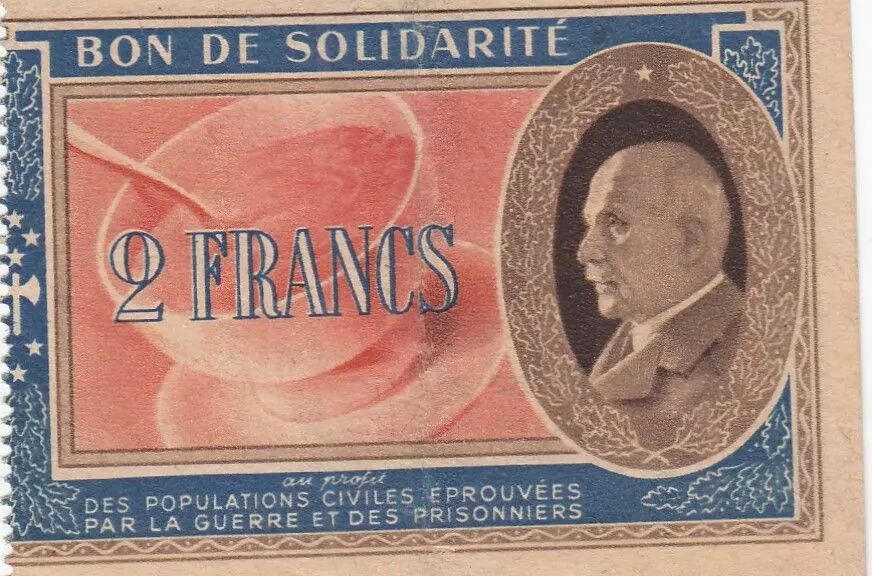 Banknote France 2 Francs 1941-1942 - VF - Serial BH