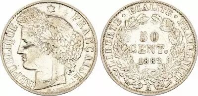 Coin France 50 Centimes Ceres - IIIème République - 1882 A Paris