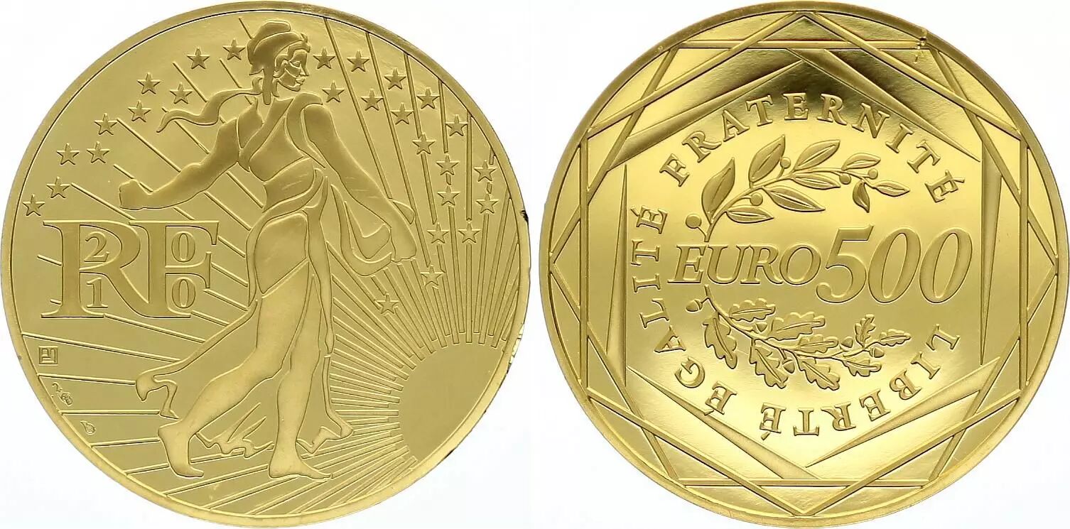 Coin France 500 Euro Or - Monnaie de Paris - 2010 - AU - GOLD