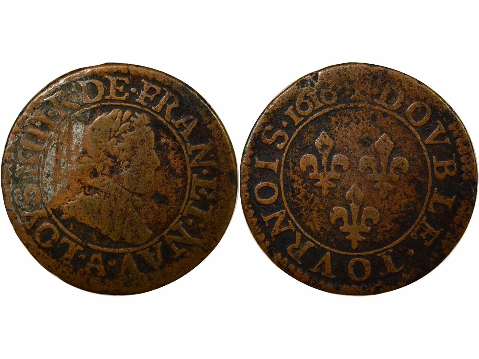 Coin France Louis XIII - Double Tournois, 1st Type - 1616 A Paris