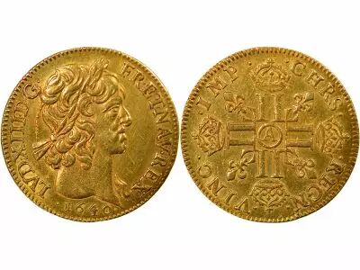 Coin France Louis XIII - Gold Louis, with Eight L - 1640 A Paris