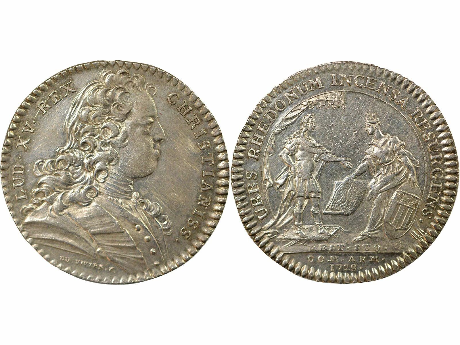 France States of Brittany, Louis XV ? Silver Token - 1728 Rennes