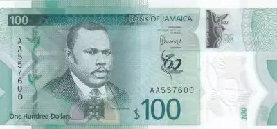Banknote Jamaica 100 Dollars Marcus Garvey - Polymer - 2022 - Serial AA