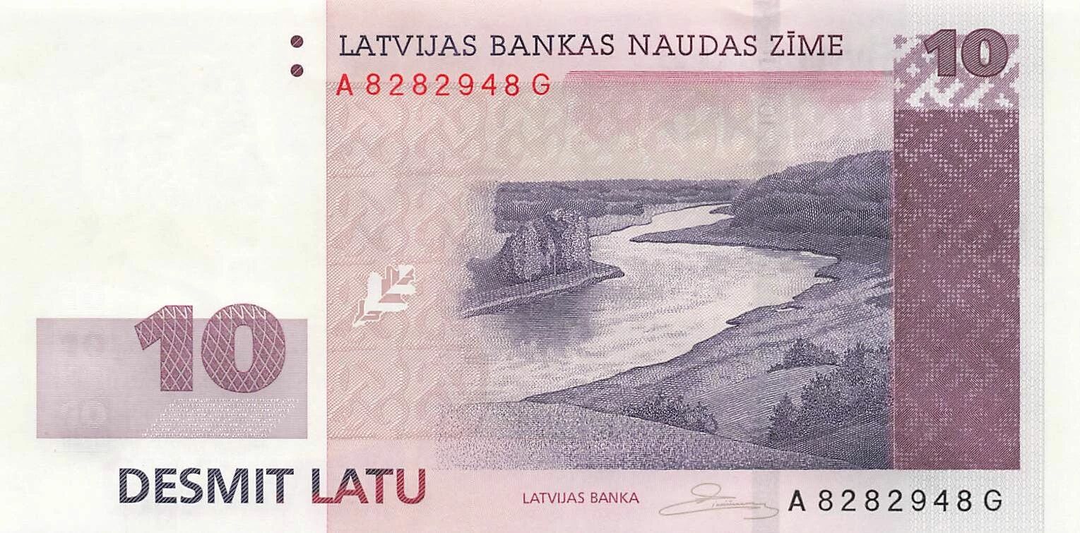 Banknote Latvia 10 Latu - 2008 - P.54
