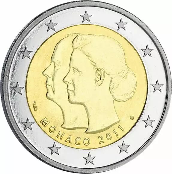 Pièce Monaco 2 Euros Commémo. UNC MONACO 2011 - Mariage