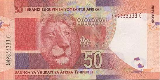 Banknote South Africa 50 Rand 2012 - Nelson Mandela - Lions