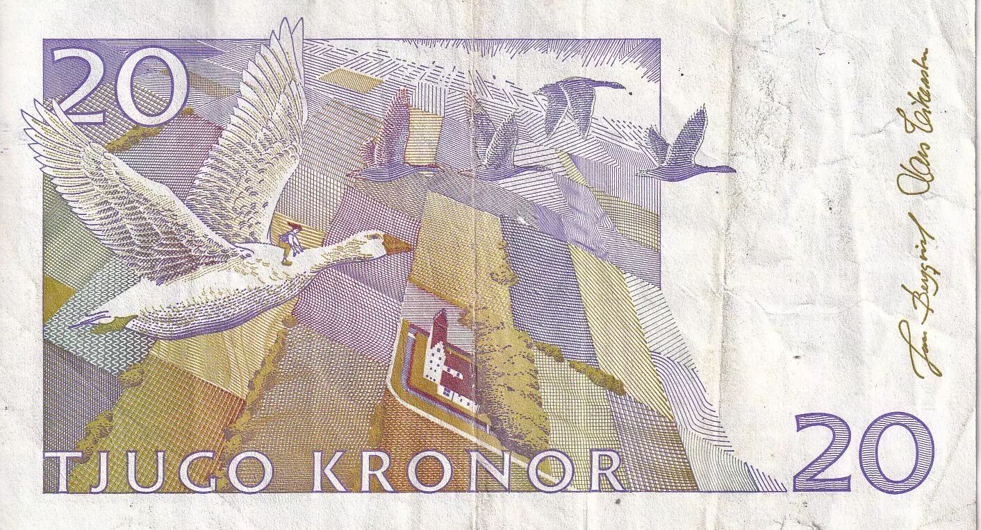 Banknote Sweden 20 Kronor - Selma Lagerlöf - Snow goose - 2003 - P.63b