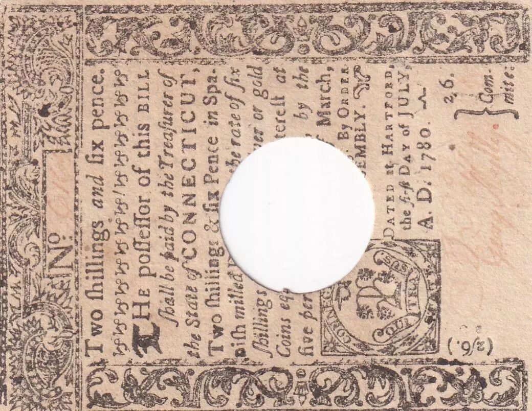 Banknote USA 2 Shillings 6 Pence - Connecticut - 01-07-1780