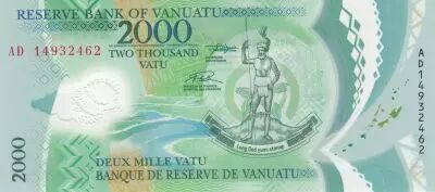 Banknote Vanuatu 2000 Vatu, Melanesian Chief - Birds 2014 - UNC - P.14